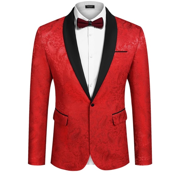Coofandy | Suits & Blazers | Coofandy Mens Floralpaisley Tuxedo Jacket ...